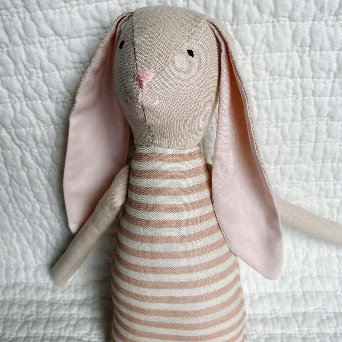 18" Sand Chard Stripe Rabbit in Pink – Basil Village
