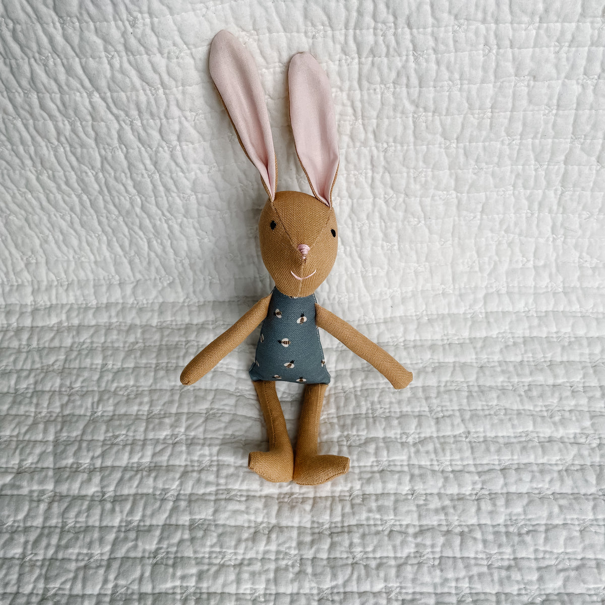 8" Honey Bee Bunny in blue – Basil Village